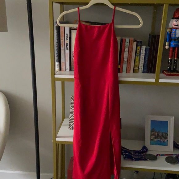 Lulus | Dresses | Lulus Never Look Back Red Backless Bodycon Midi Dress ...